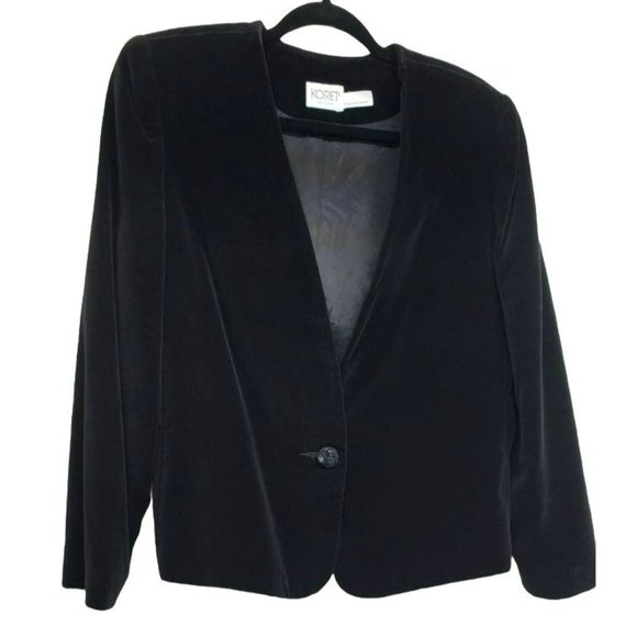 Koret | Jackets & Coats | Vintage Koret Black Velvety Blazer Womens ...